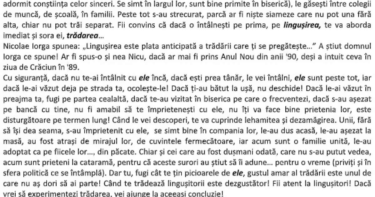 Sorin Cigher Lingușirea, sora trădării - NewsNet Crestin