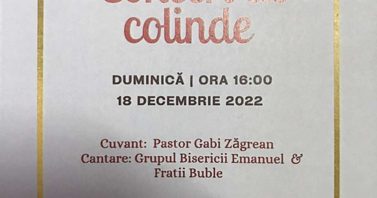 Concert de colinde la Centrul Cultural Drăgan Muntean Deva - NewsNet ...